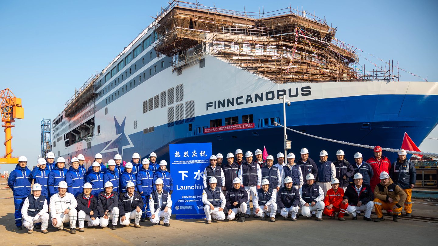 Finnlines’ second new Superstar passenger-freight vessel launched ...