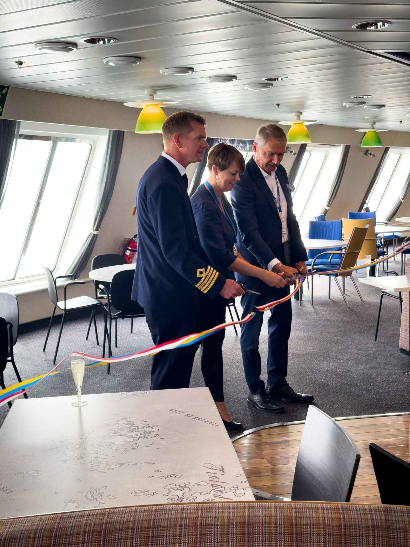Swedish-Polish ribbon cut when Finnlines inaugurated its new line in ...
